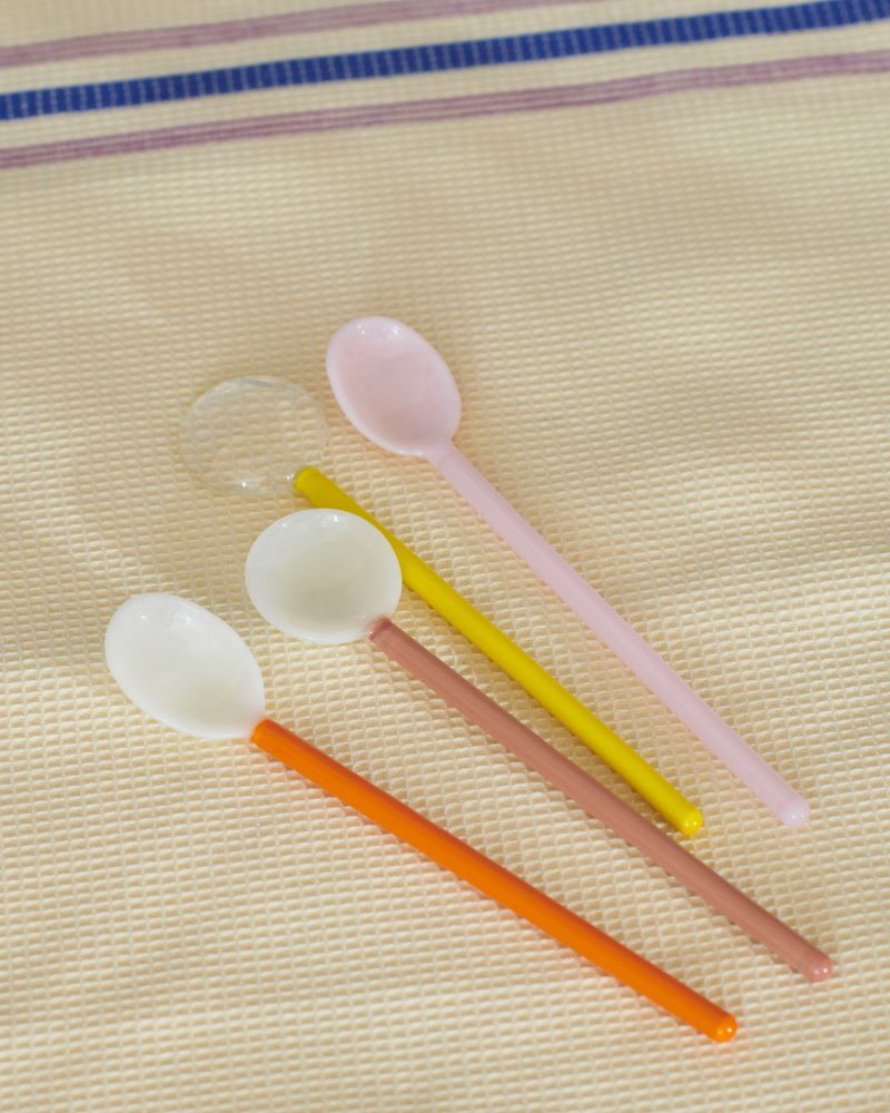 Glass Spoons Round Set of 2 Bright yellow and brown | HAY.nl